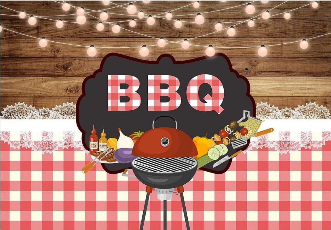 BBQ Party Backdrop Summer Barbecue Theme Outdoor Lawn Picnic Food ...