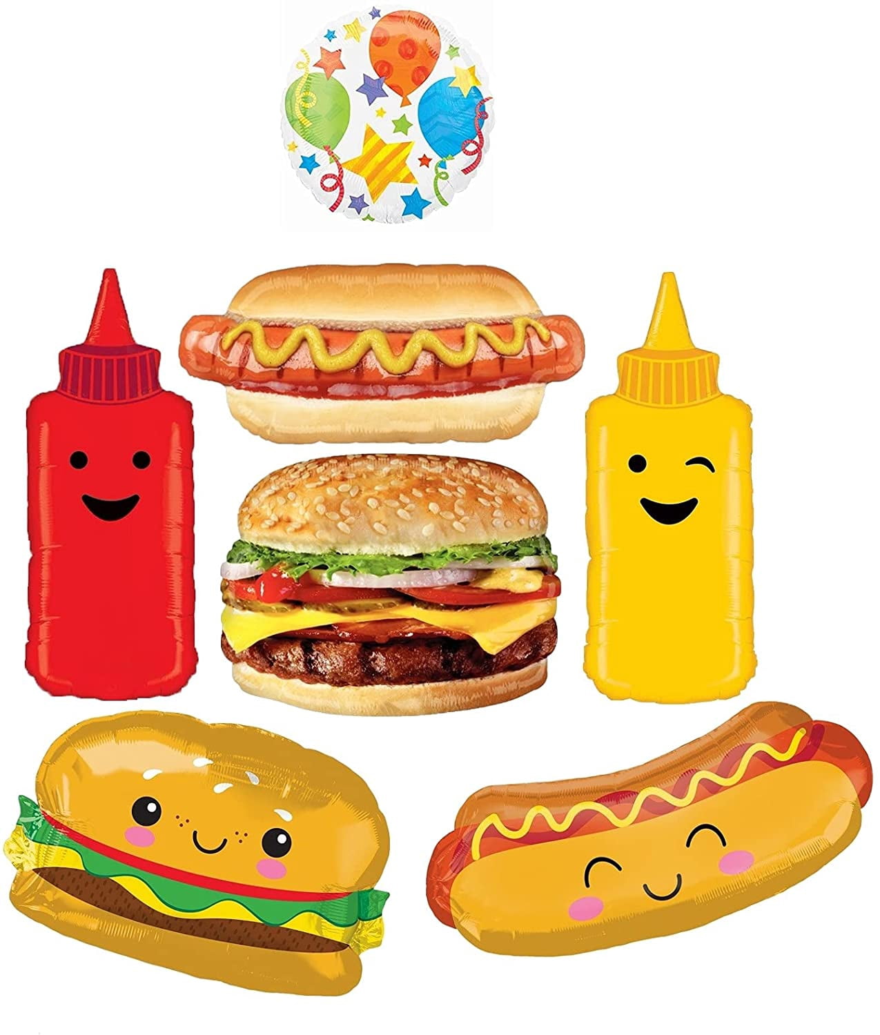 BBQ Picnic Cookout Party Supplies Hamburger Hot Dog Ketchup Mustard ...