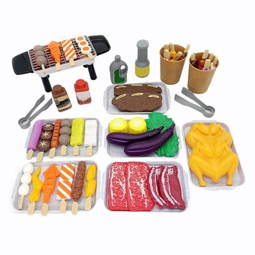 Hey! Play! BBQ Grill Toy Set - Pretend Play Kids Dinner Play Set ...