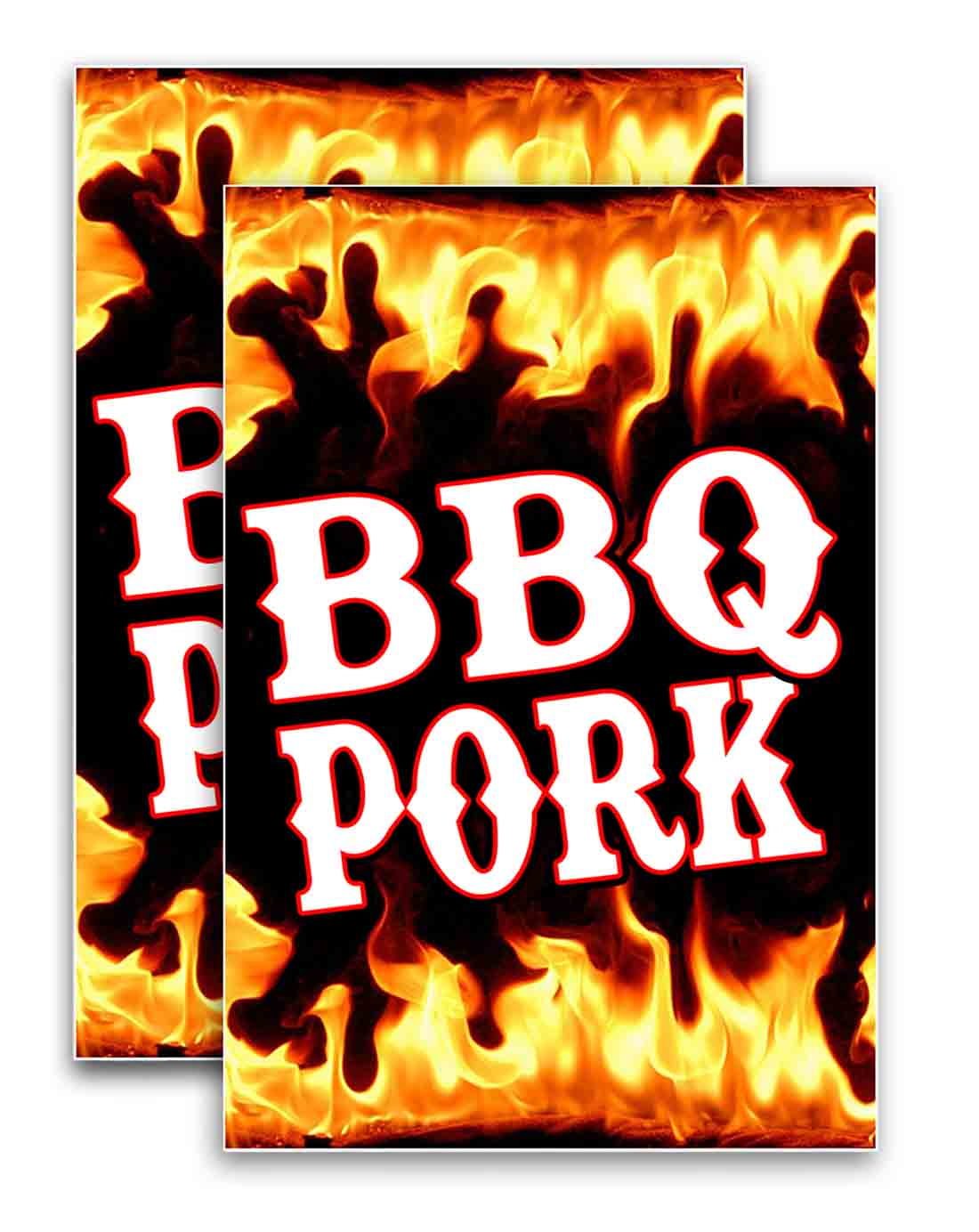 BBQ Pork (24" X 36") Vinyl Decal Only (Pack of 2) |Sign|Sticker|Poster ...