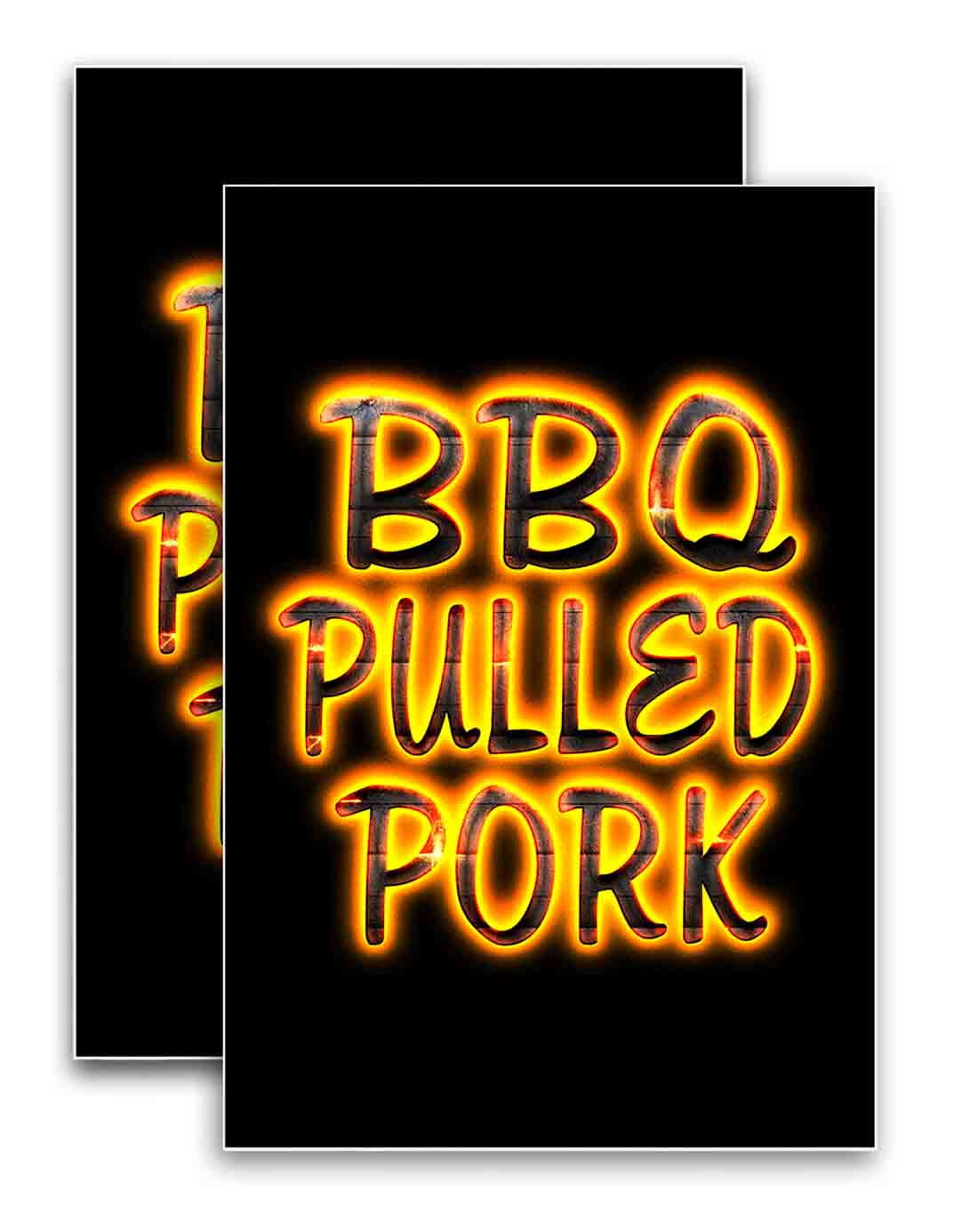 BBQ Pulled Pork (24" X 36") Vinyl Decal Only (Pack of 2) |Sign|Sticker ...