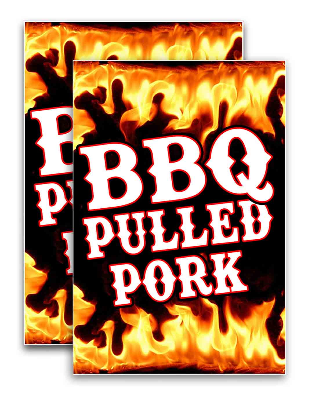 BBQ Pulled Pork (24" X 36") Vinyl Decal Only (Pack of 2) |Sign|Sticker ...
