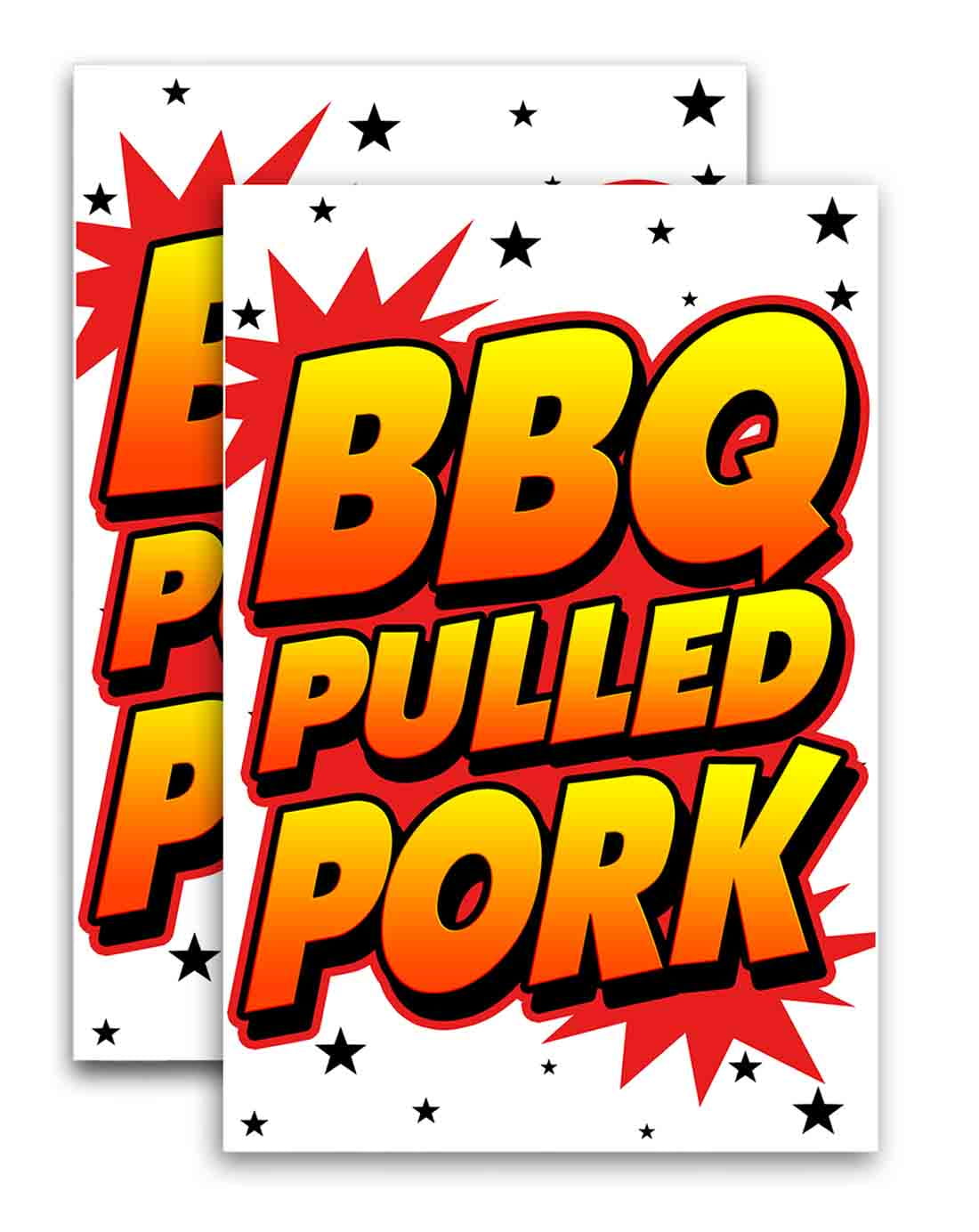 BBQ Pulled Pork (24" X 36") Vinyl Decal Only (Pack of 2) |Sign|Sticker ...