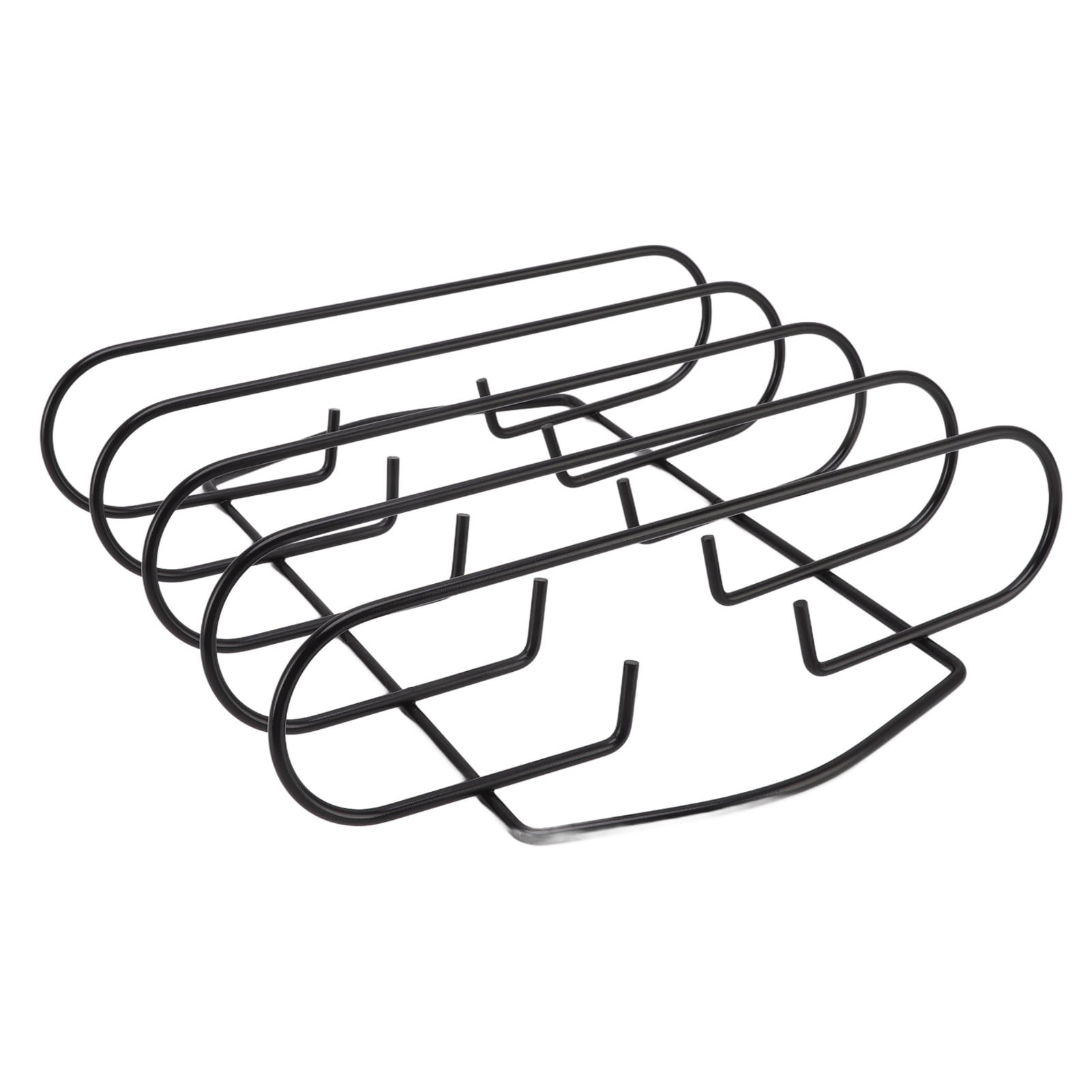 BBQ Rib Rack Iron Non Stick Grilling Rib Stand Black Barbecue Grill for ...
