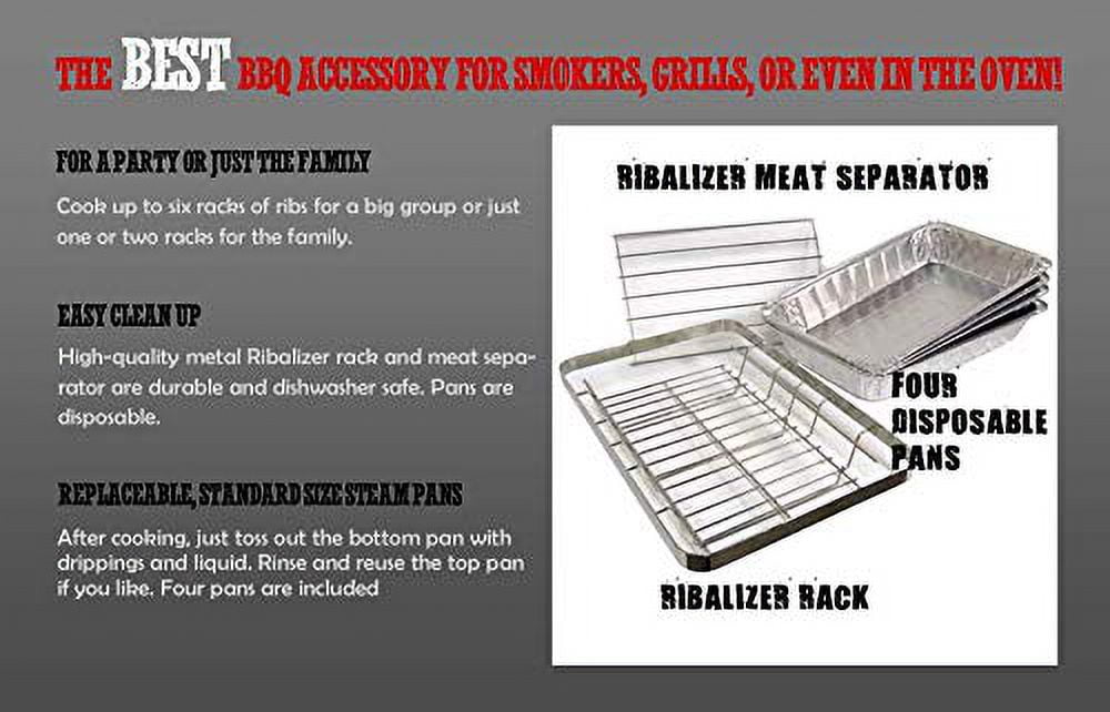 BBQ/Rib Rack for Smoker or Grill - Holds 6 Racks of Ribs - Stainless ...