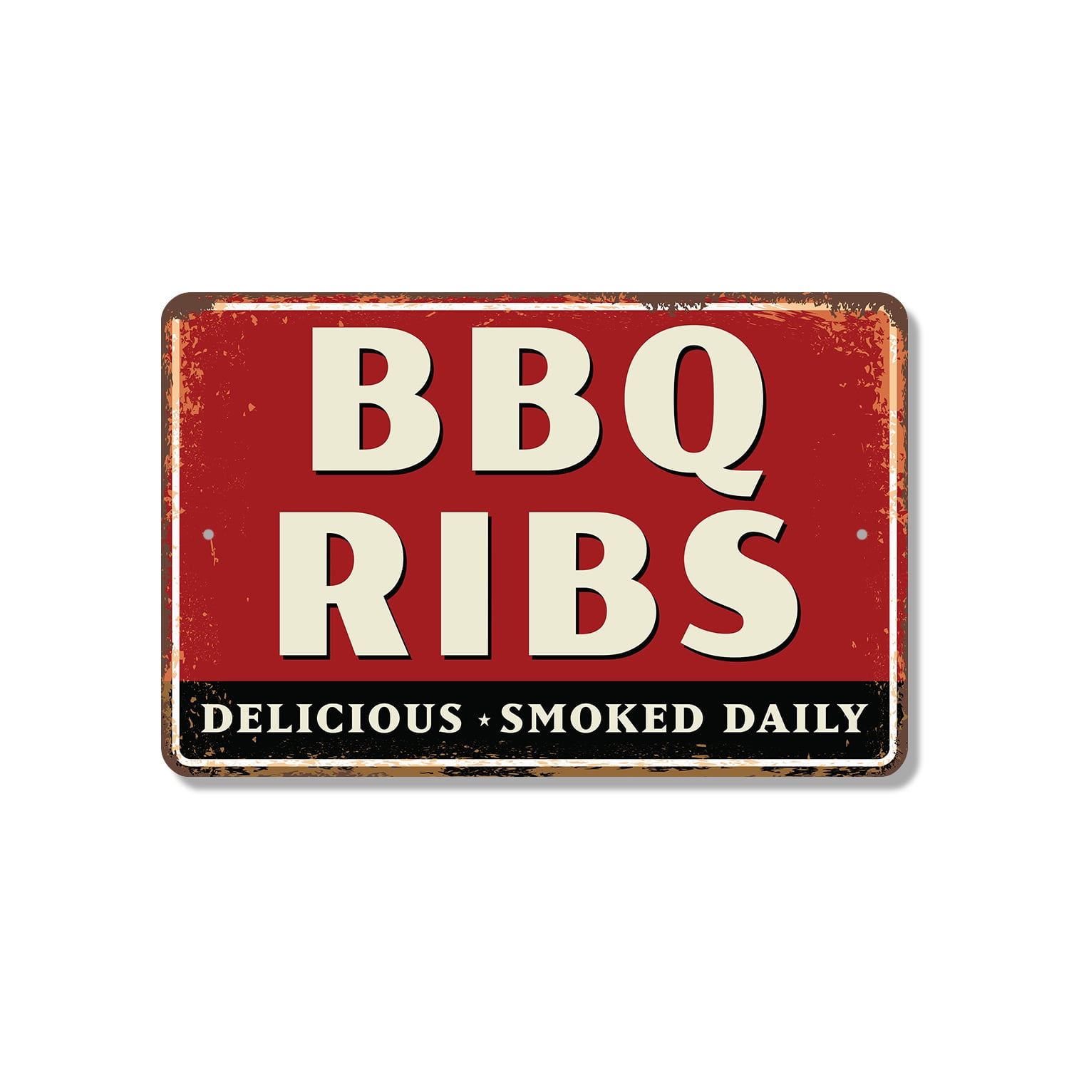 BBQ Ribs 10 Inch x 14 Inch Novelty Plastic Sign Smoke Sauce Smiles ...