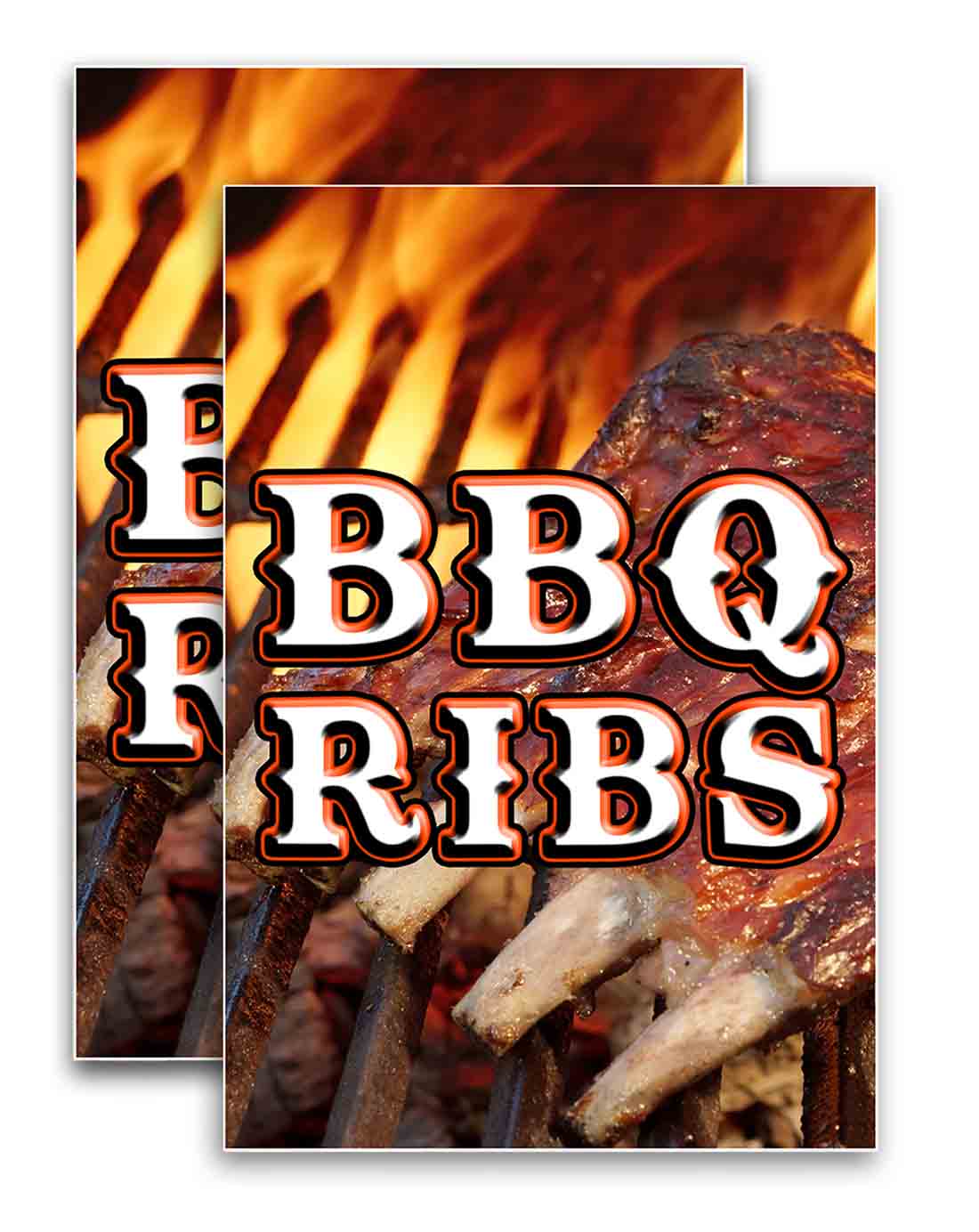 BBQ Ribs (24" X 36") Vinyl Decal Only (Pack of 2) |Sign|Sticker|Poster ...