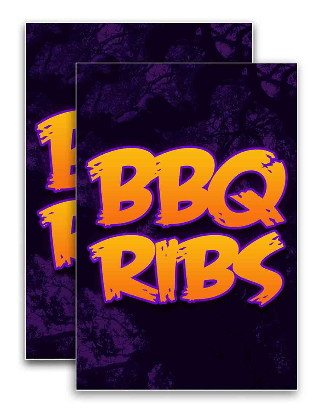 BBQ Ribs (24" X 36") Vinyl Decal Only (Pack of 2) |Sign|Sticker|Poster ...