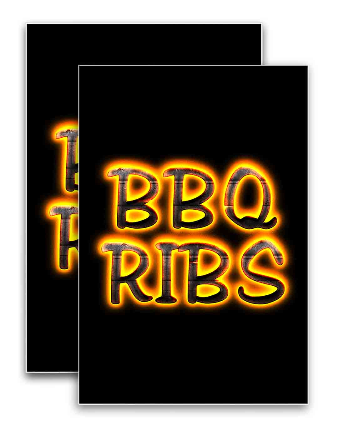 BBQ Ribs (24" X 36") Vinyl Decal Only (Pack of 2) |Sign|Sticker|Poster ...