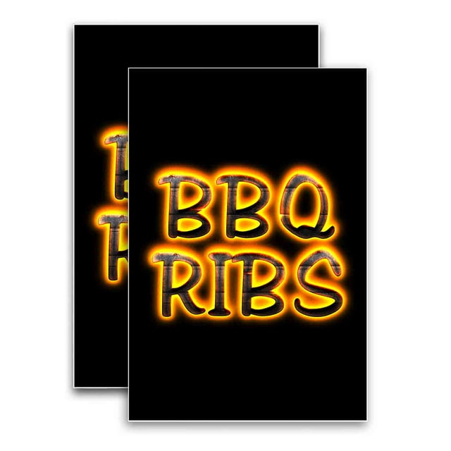 BBQ Ribs (24" X 36") Vinyl Decal Only (Pack of 2) |Sign|Sticker|Poster ...
