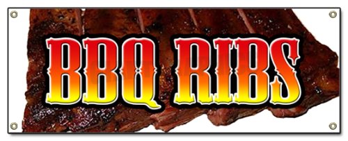BBQ Ribs Banner Sign barbque bar-b-q BBQ Sign - Walmart.com