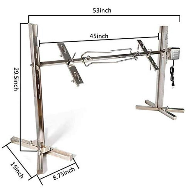 BBQ Rotisserie Kit, 110V 15W Heavy Duty Universal Complete Grill ...