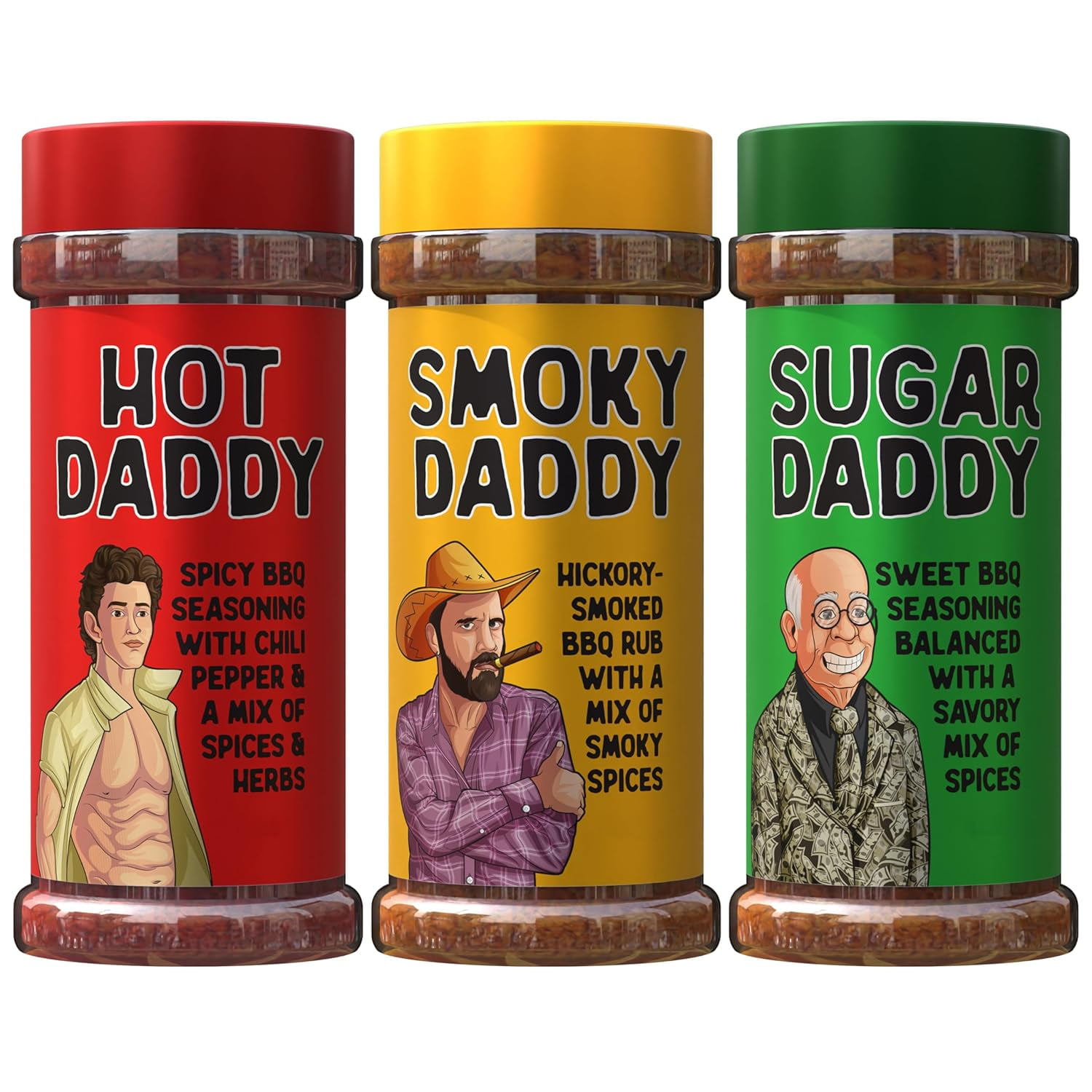 BBQ Rub Dad Gift Set - Sugar Daddy, Hot Daddy, Smoky Daddy. Barbecue Seasoning, Valentines Day ...