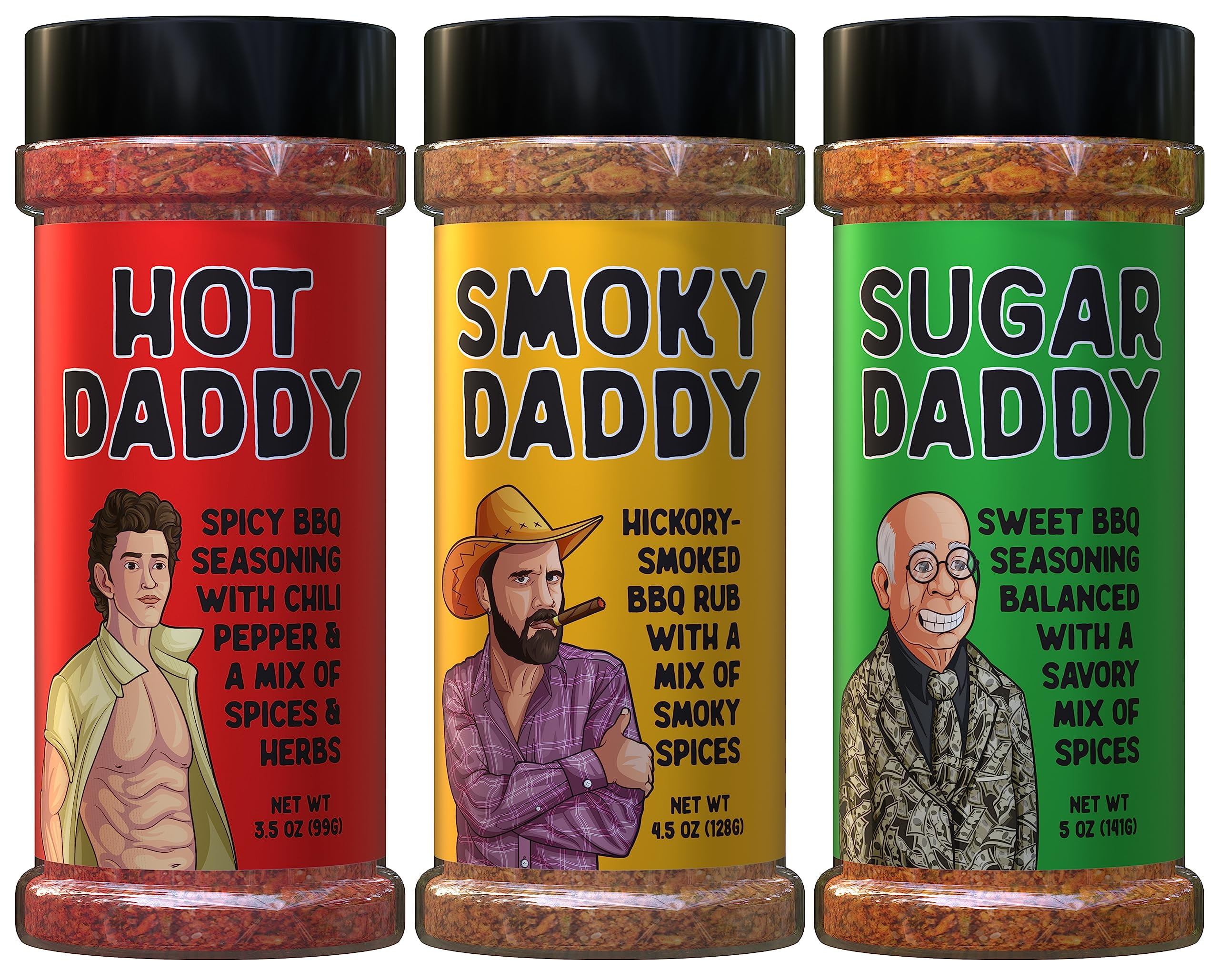 BBQ Rub Dad Gift Set -Sugar Daddy, Hot Daddy, Smoky Daddy. Barbecue ...
