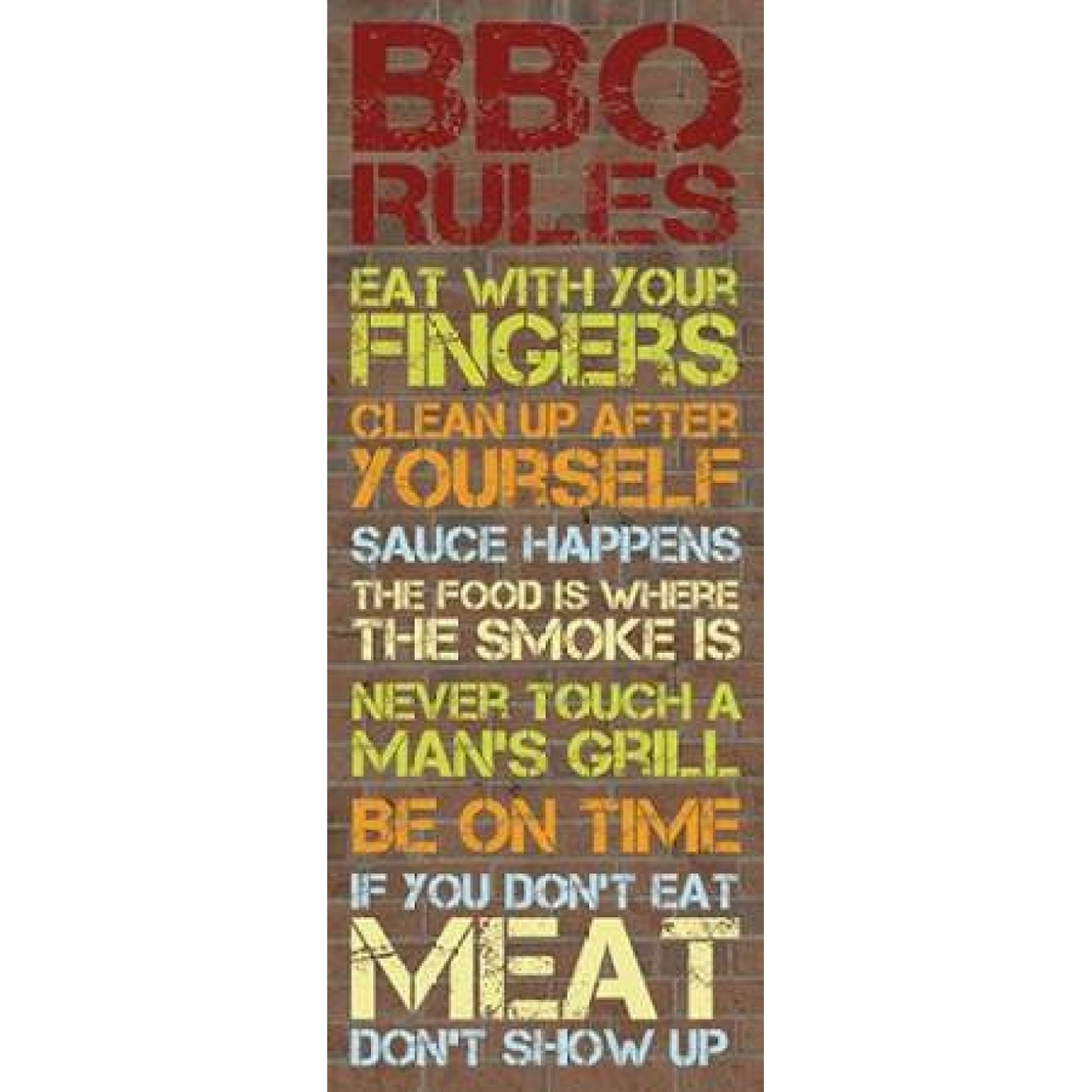 BBQ Rules Brick Poster Print by Lauren Gibbons - Walmart.com