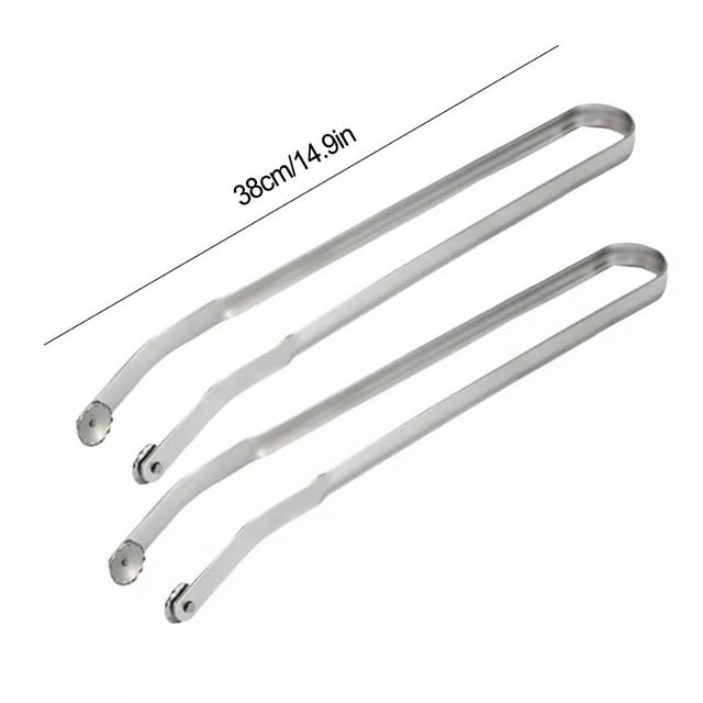 BBQ Sausage Tongs 25cm 38cm For Hot Dog Turning Stainless Steel Kitchen ...