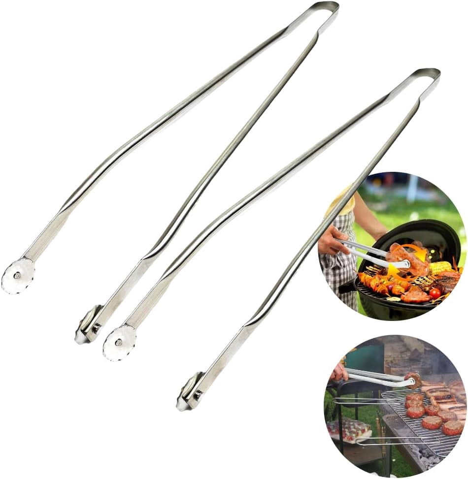 BBQ Sausage Turning Tongs, 2024 Upgraded Stainless Steel BBQ Tongs, BBQ ...