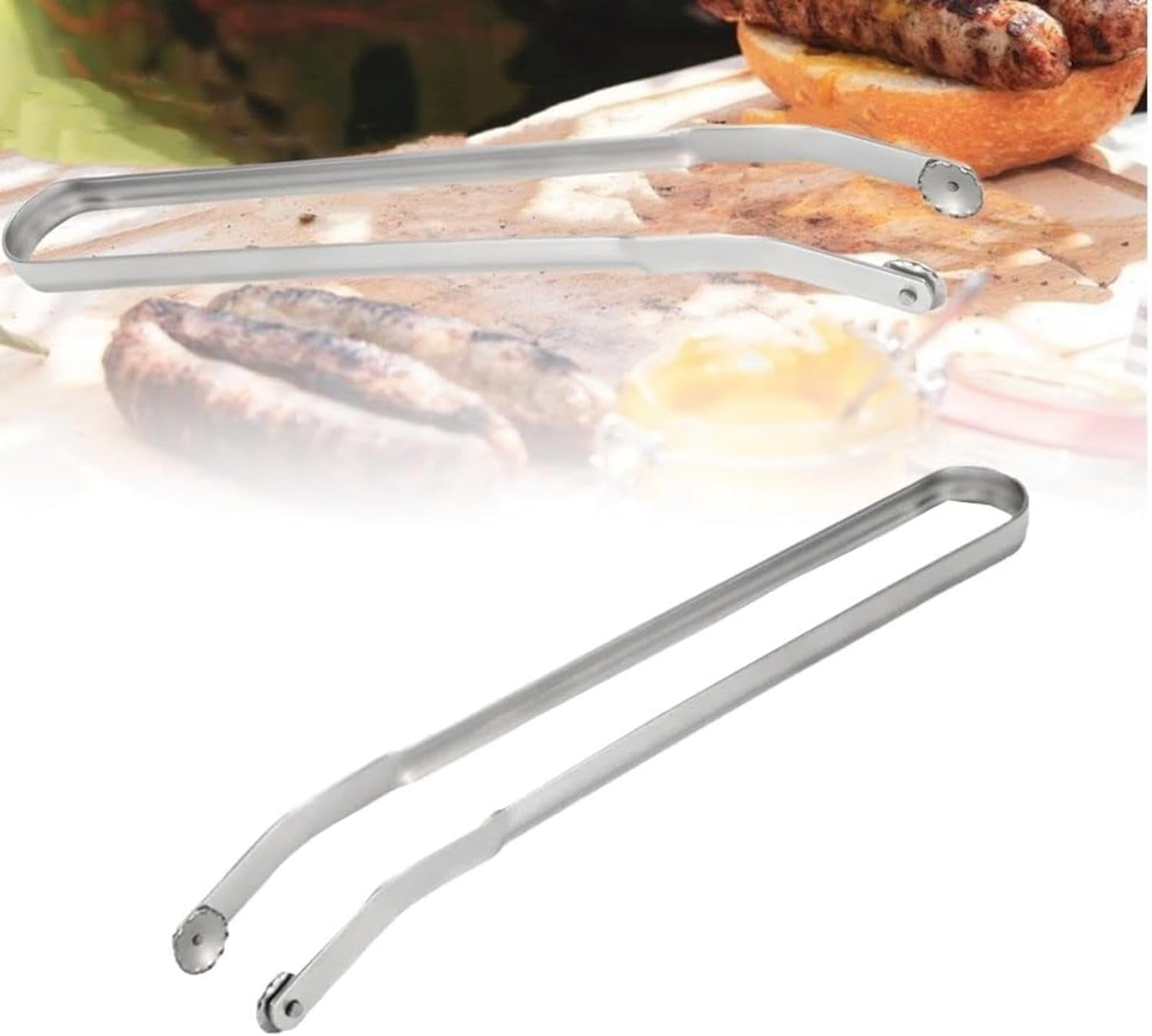 BBQ Sausage Turning Tongs,Sausage Grill Tongs Stainless Steel with ...