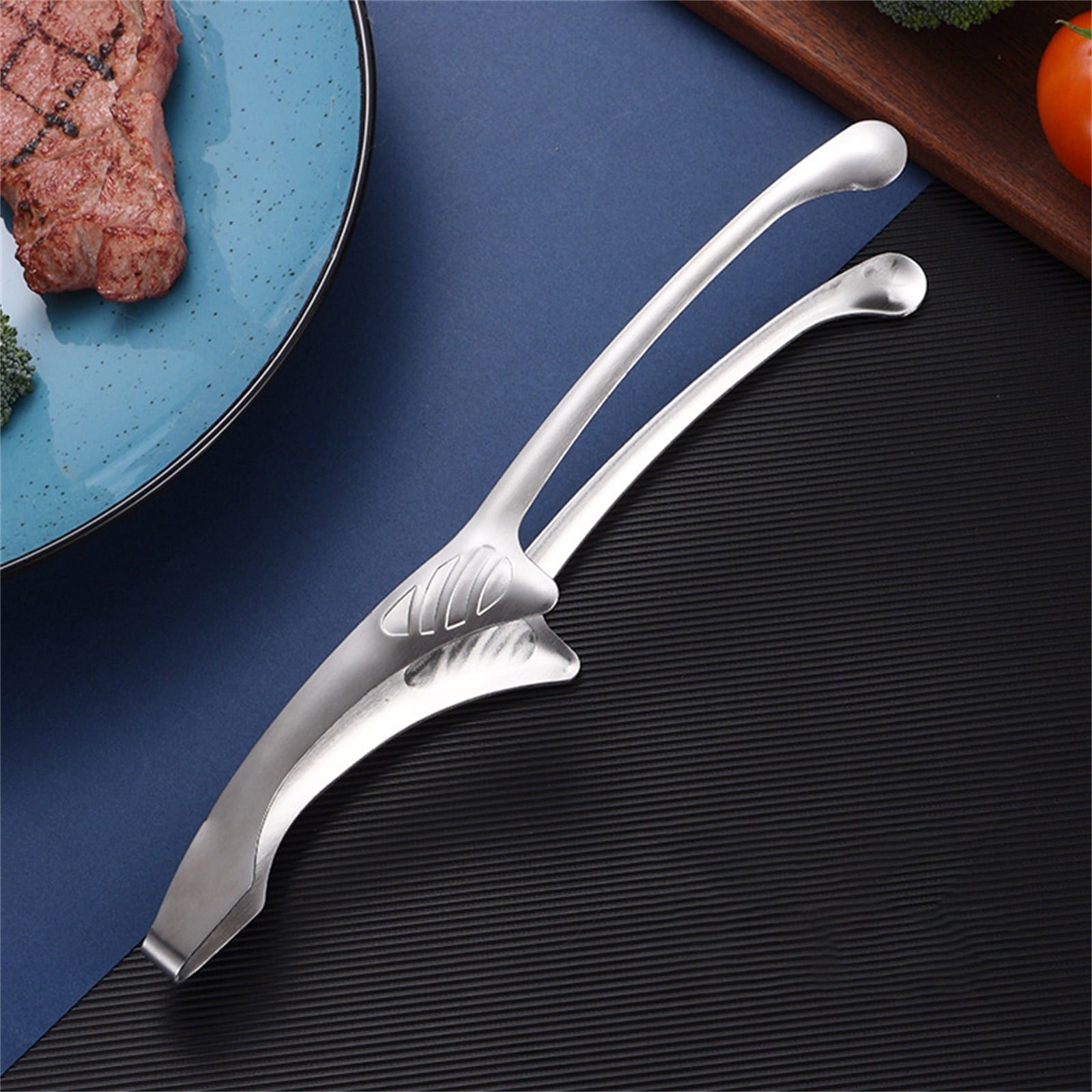 BBQ Sausage Turning Tongs,Stainless Steel Kitchen Cooking Tongs ...