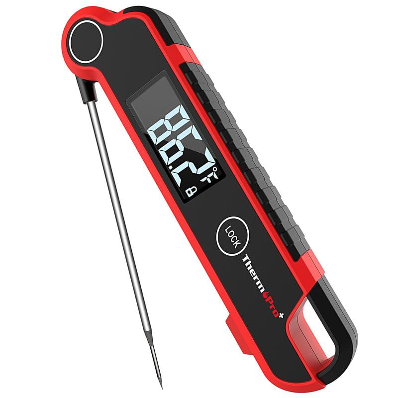 [BBQ Season] 1-S Read Digital Meat Thermometer, Auto-Rotating Display ...