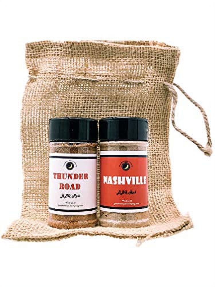 BBQ Seasoning Dry Meat Rub Gift Set | Vintage Burlap Gift Bag Included ...