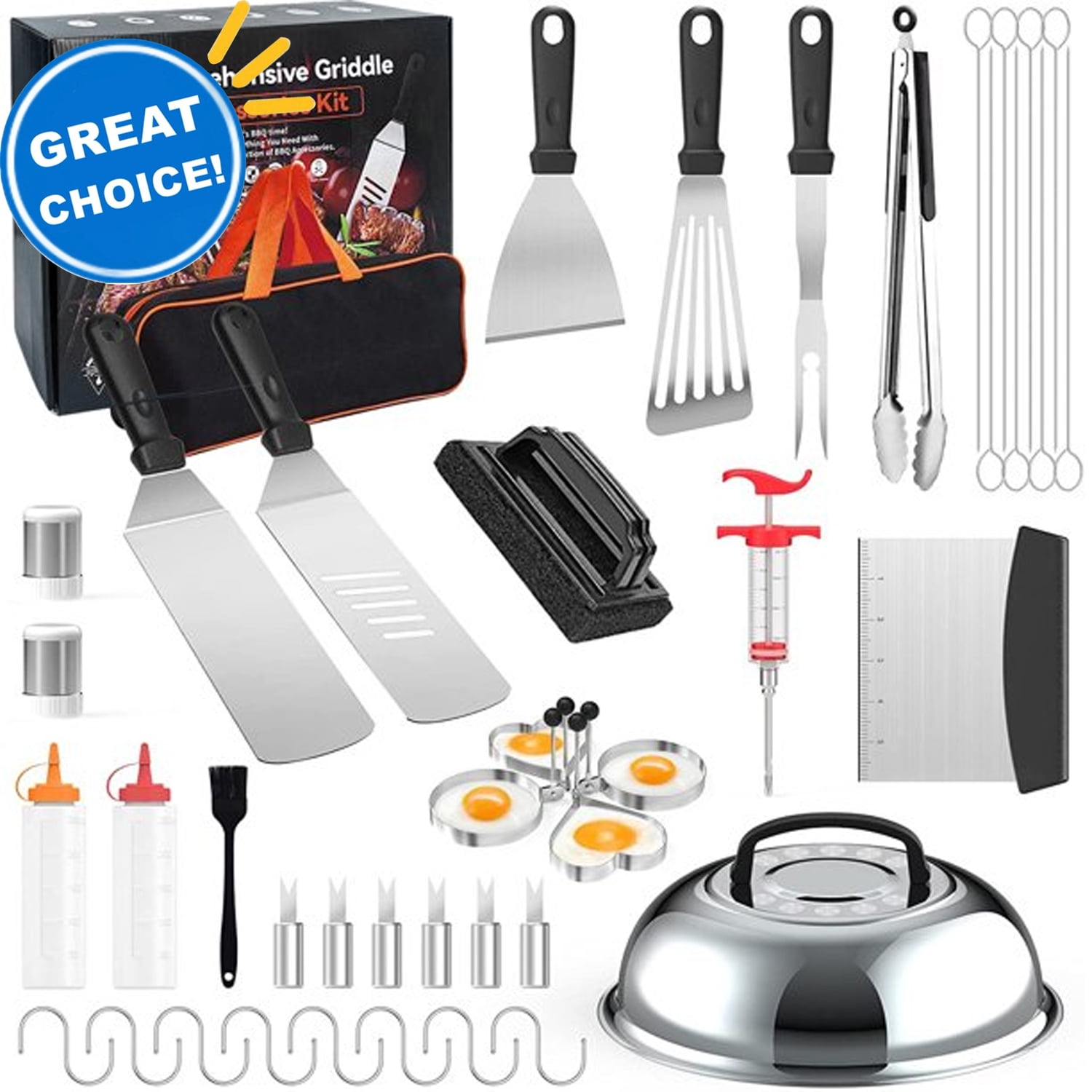 Blackstone 42Pcs BBQ Set, Stainless Steel Griddle Kit, Outdoor Grill ...
