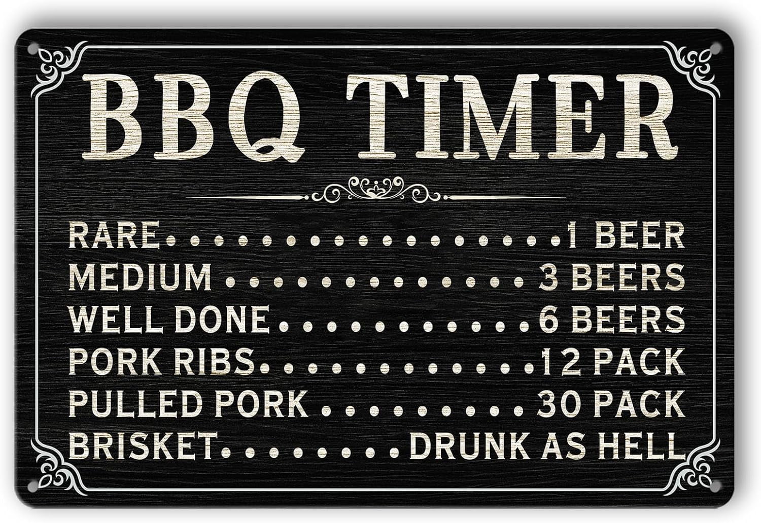 BBQ Signs for Outside BBQ Timer Tin Sign Funny Metal Kitchen Signs ...