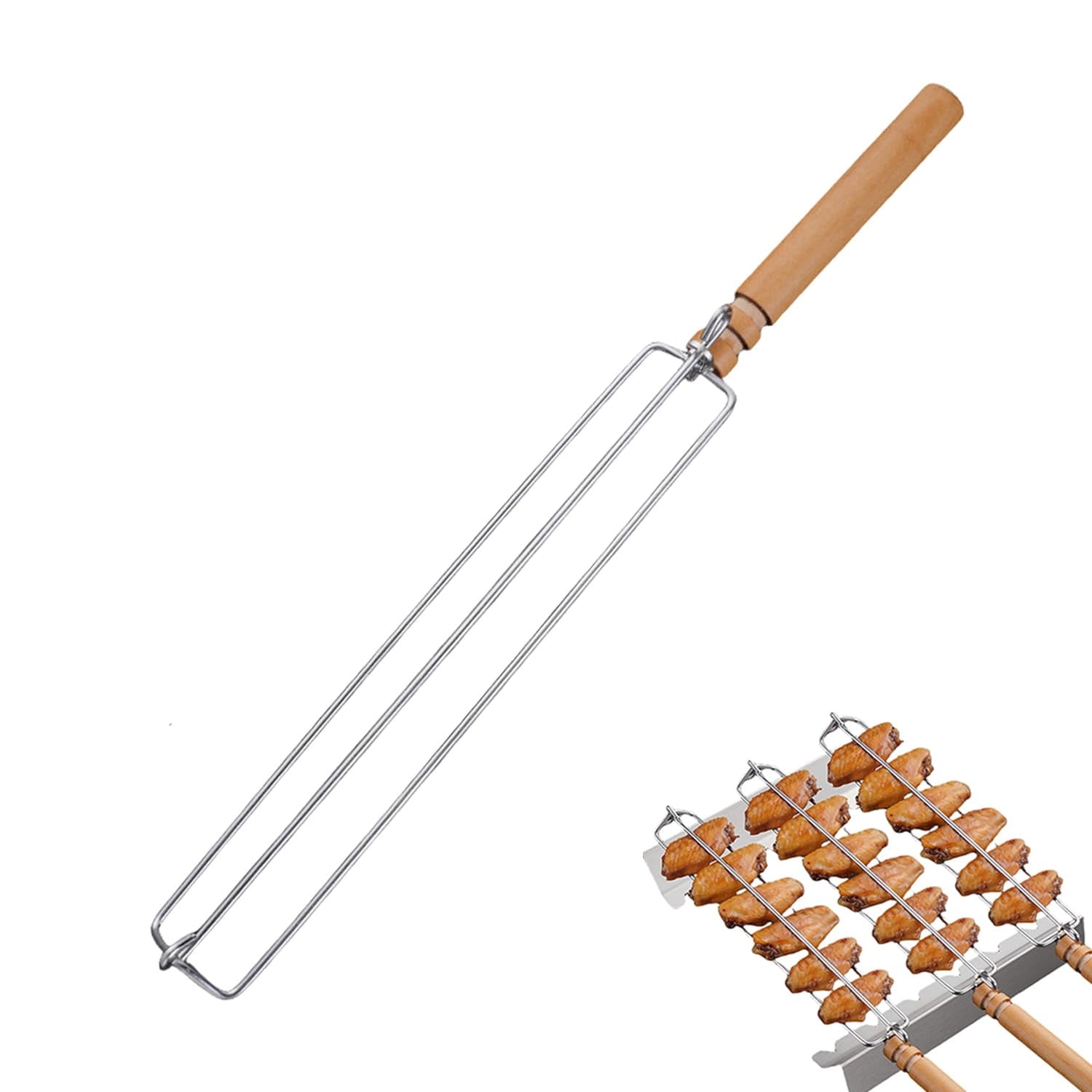 BBQ Skewers Stainless Steel Grill Sticks Set | Reusable Metal Kebab ...