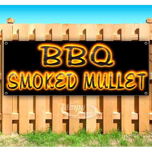 BBQ Smoked Mullet 13 oz Vinyl Banner With Metal Grommets - Walmart ...