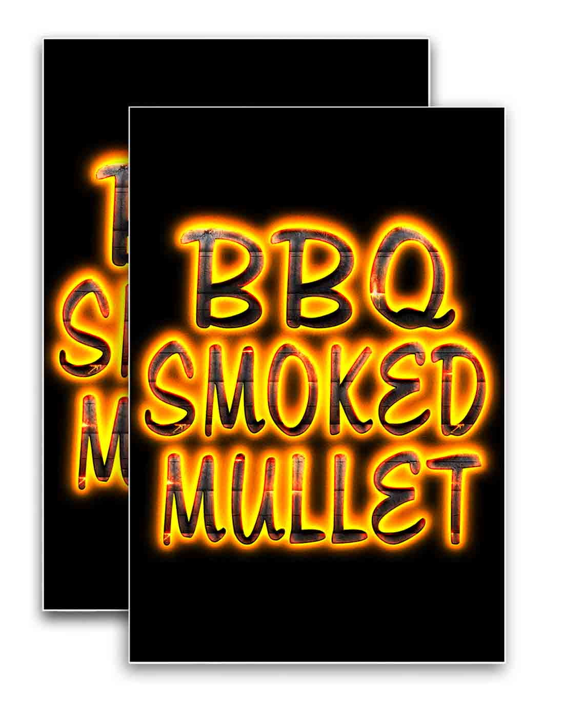 BBQ Smoked Mullet (24" X 36") Vinyl Decal Only (Pack of 2) |Sign ...