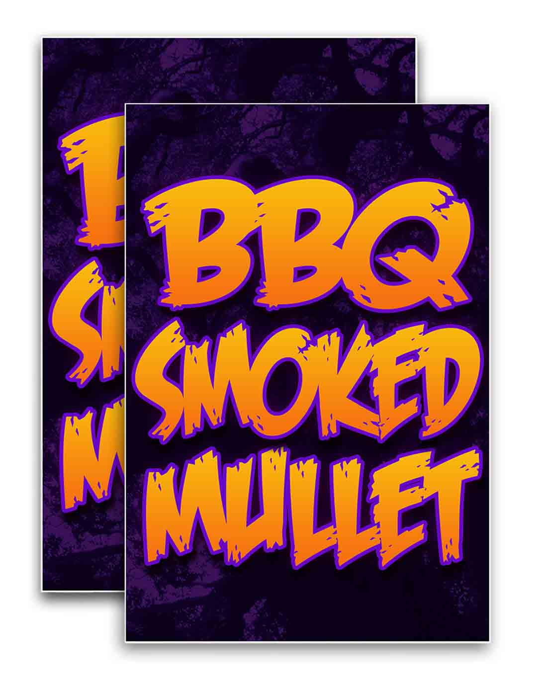 BBQ Smoked Mullet (24" X 36") Vinyl Decal Only (Pack of 2) |Sign ...