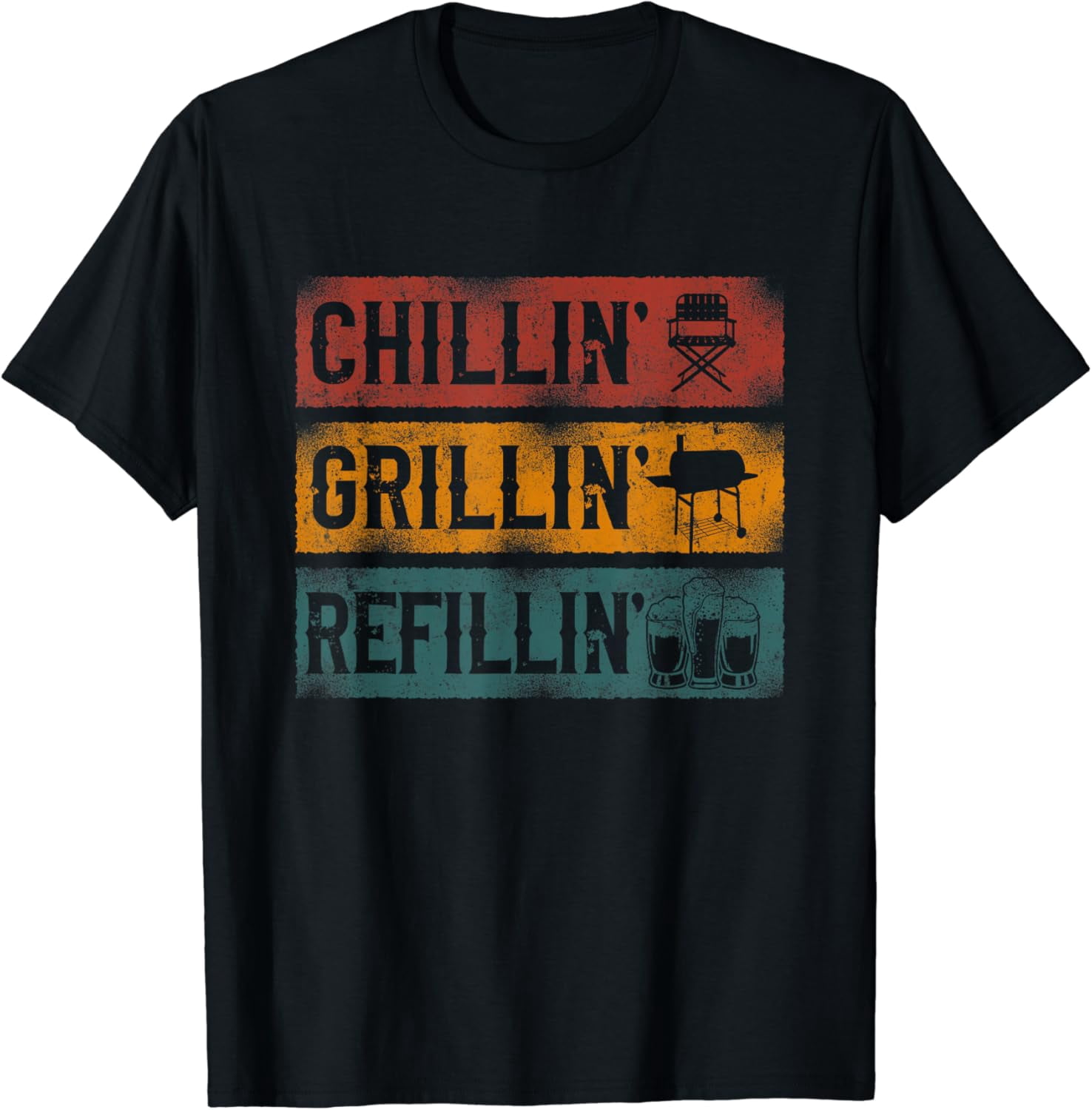BBQ Smoker Chillin' Grillin' Refillin' T-Shirt - Walmart.com