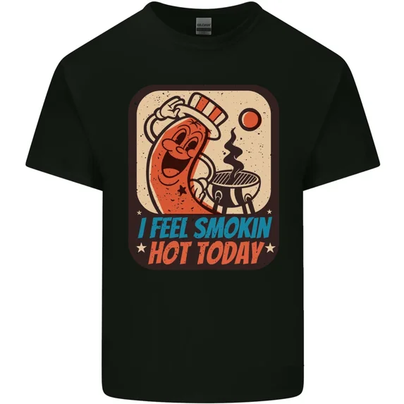 BBQ Smokin Hot Today Funny Grill Cooking Humor Graphic Light Cotton Tee ...