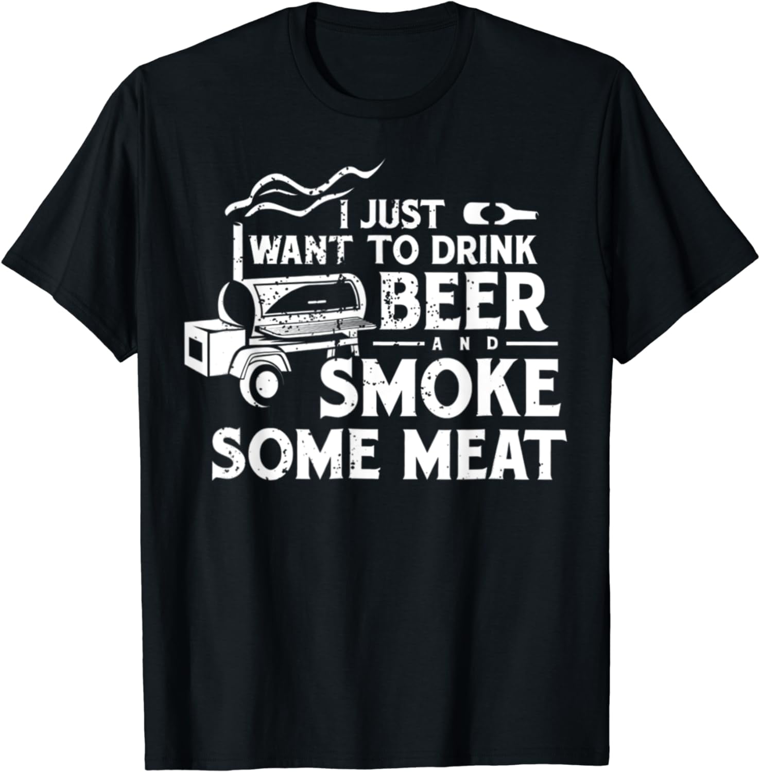 BBQ Smoking Pitmaster Drink Beer Smoke Meat T-Shirt - Walmart.com