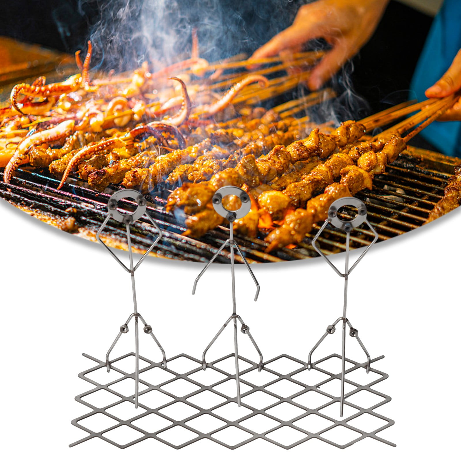 BBQ Stainless Steel Barbecue Rack Hot Dog Sausage Stand Holder Grill ...