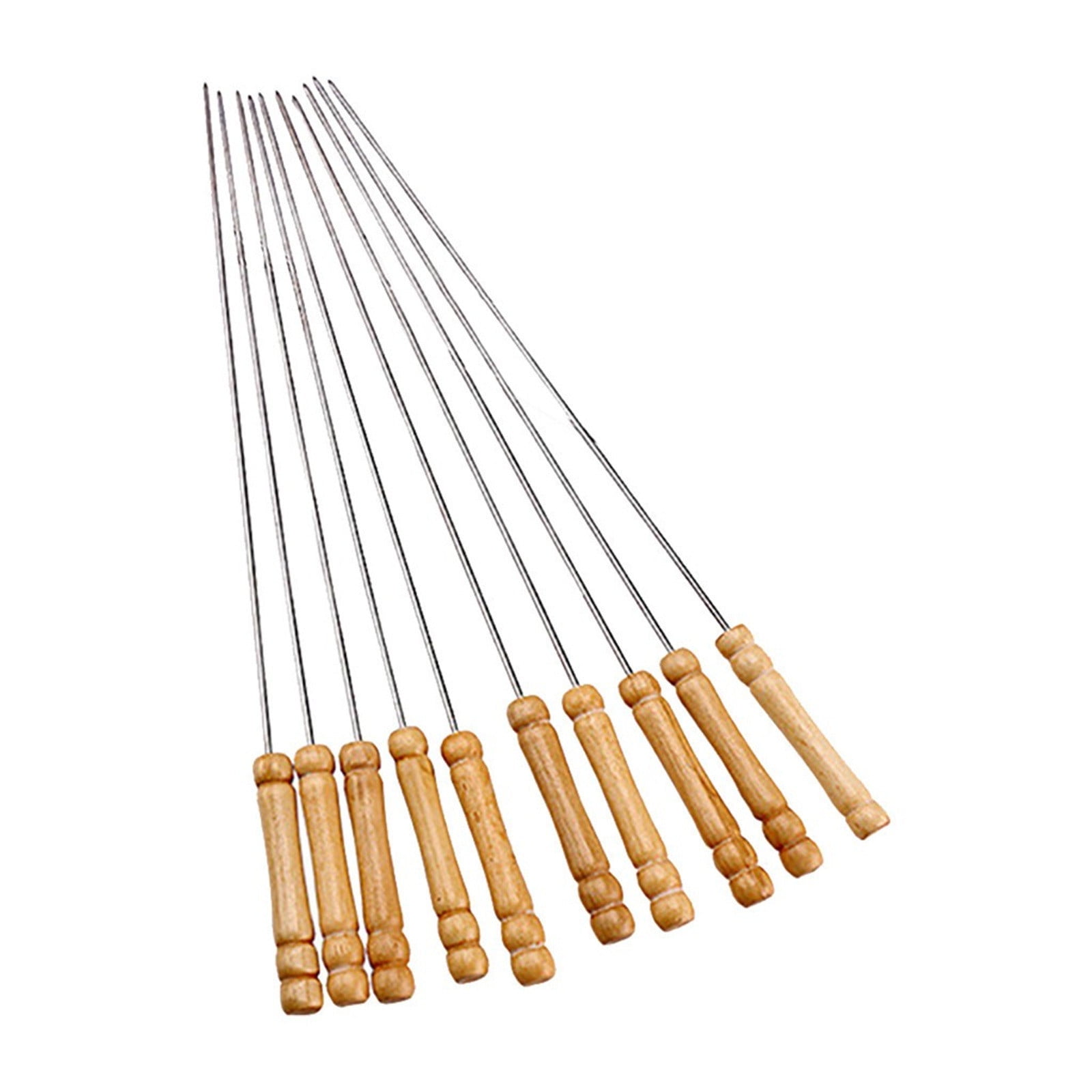BBQ Stainless Steel Shish Kabob Skewers Barbecue Stick Grilling Long ...