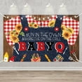 BBQ Theme Party Backdrop Rustic Wooden Board White and Red Lattice ...
