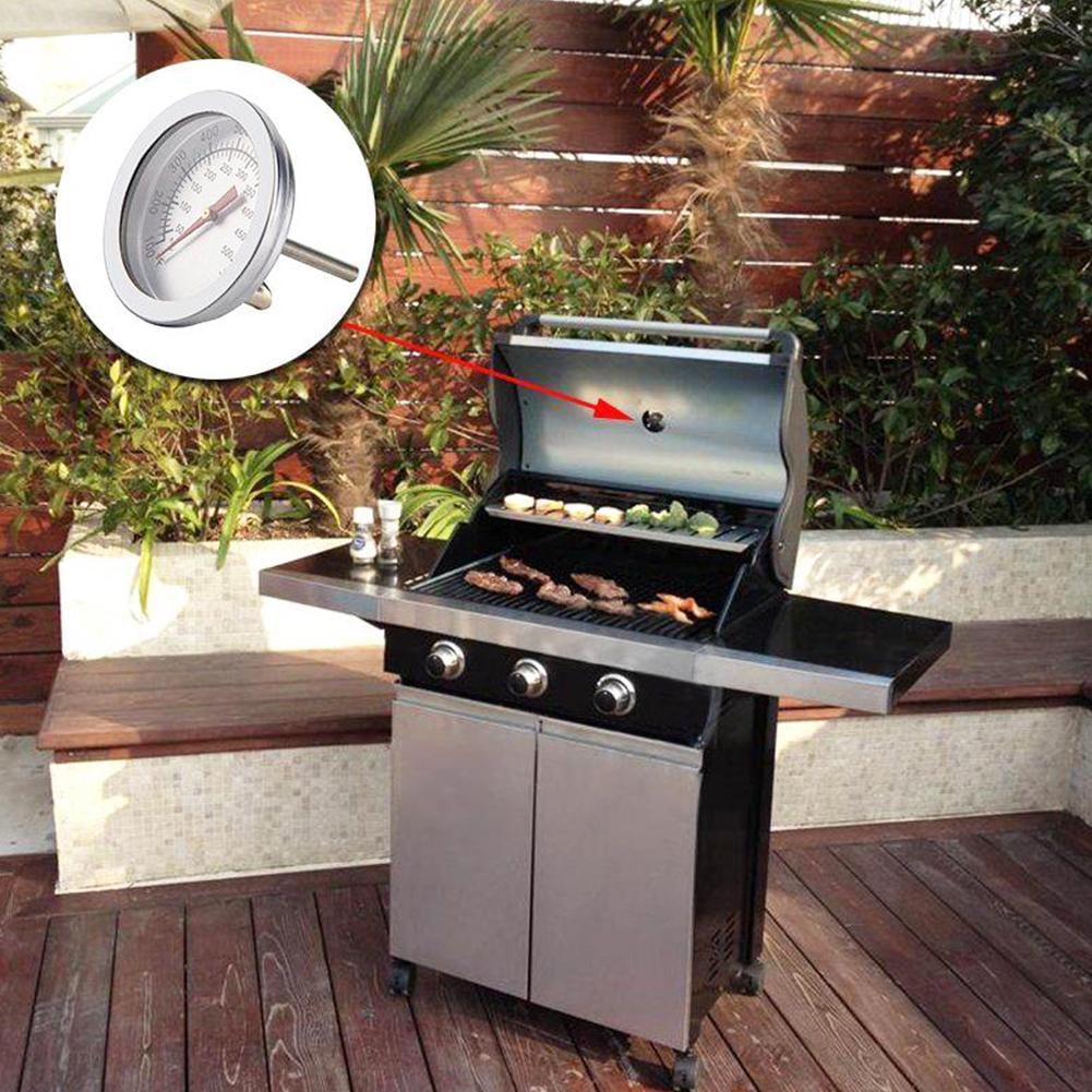 BBQ Thermometer with Steel and Explosion-Proof Glass Dial for Grilling ...