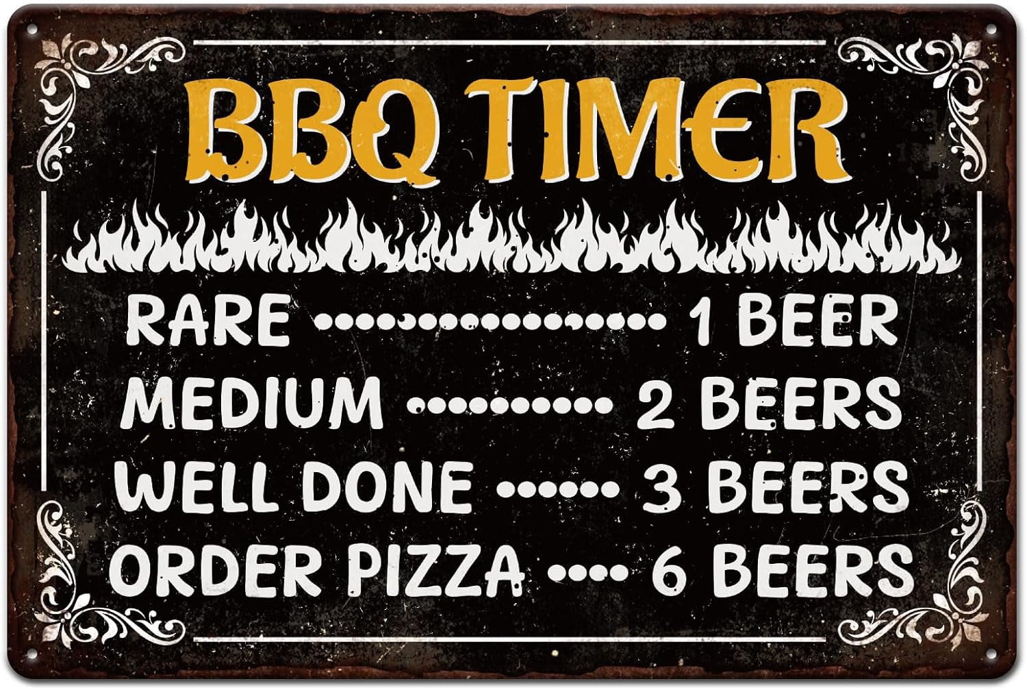 BBQ Time Metal Tin Sign "BBQ Timer" Vintage Painting Tin Signs 12x8inch ...