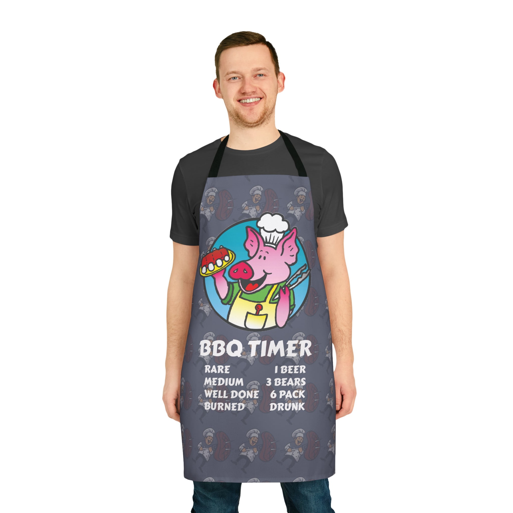 BBQ Timer With Beer Count Funny BBQ Chef Apron - Walmart.com