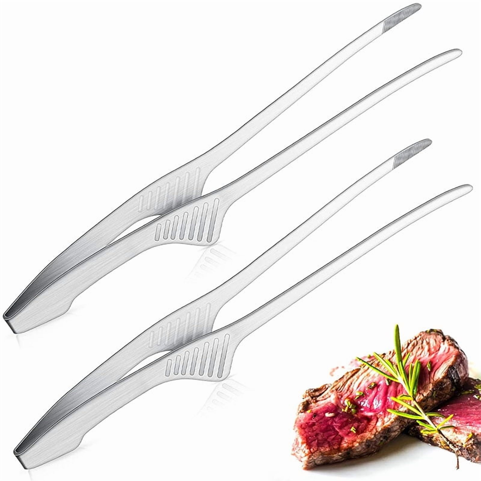 BBQ Tongs Non Slip Cooking Utensils Stainless Steel Tongs for Serving ...