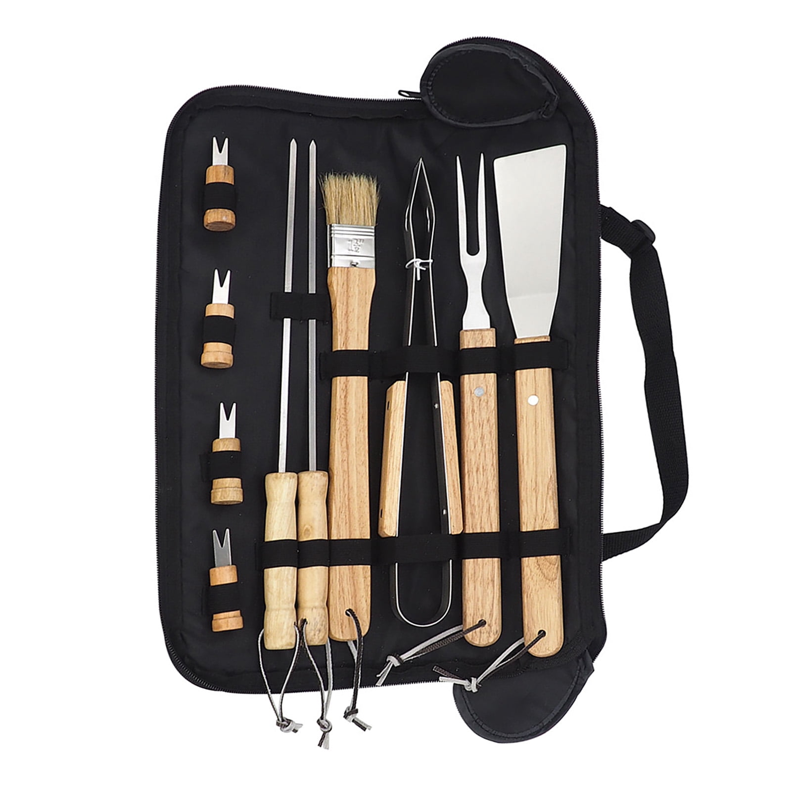 Zaqw BBQ Tools Set, Grilling Tool Set with Wood Handle, Stainless Steel ...
