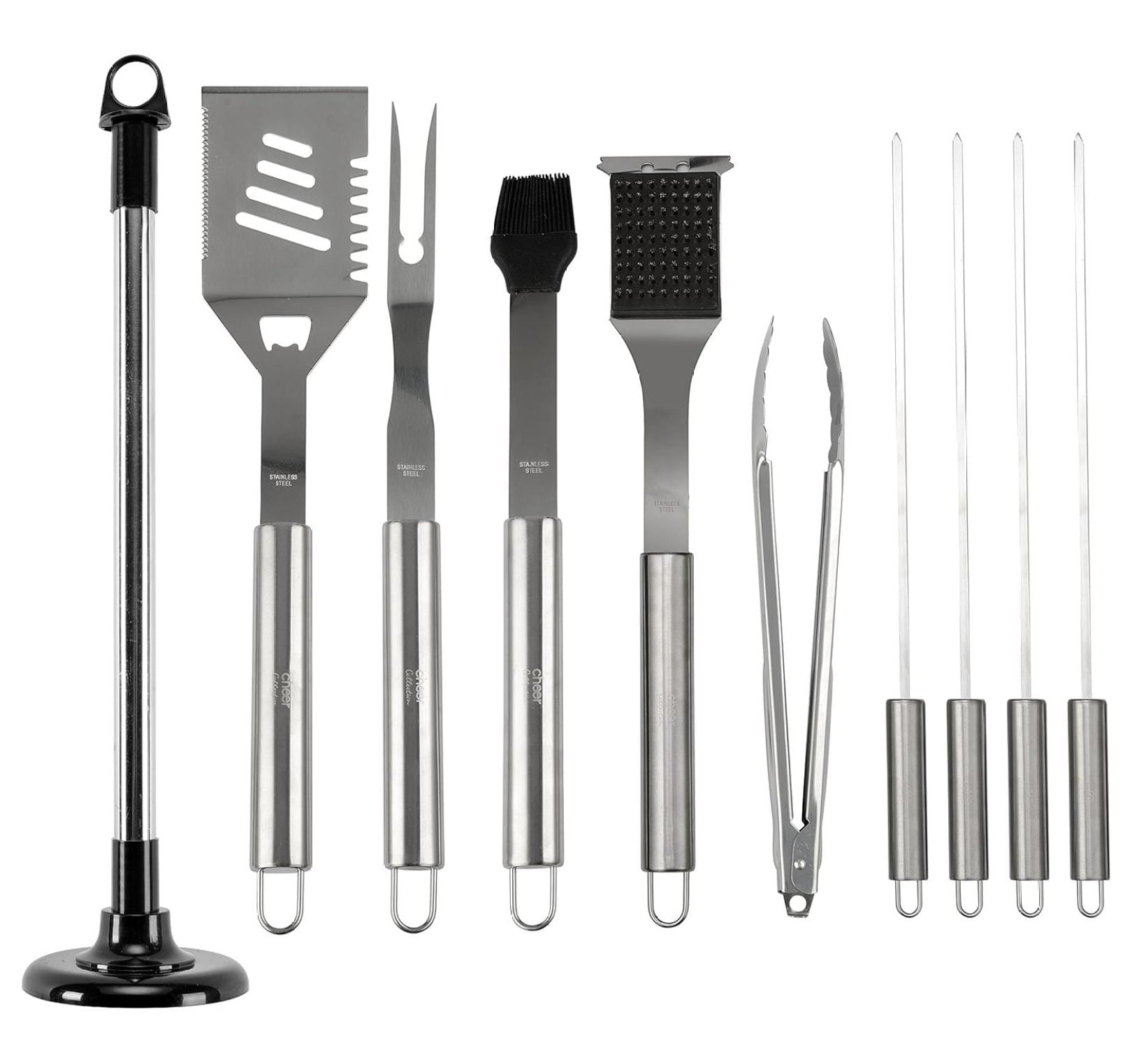 BBQ Utensil Set for Grilling | Professional Grade Stainless Steel 10 ...