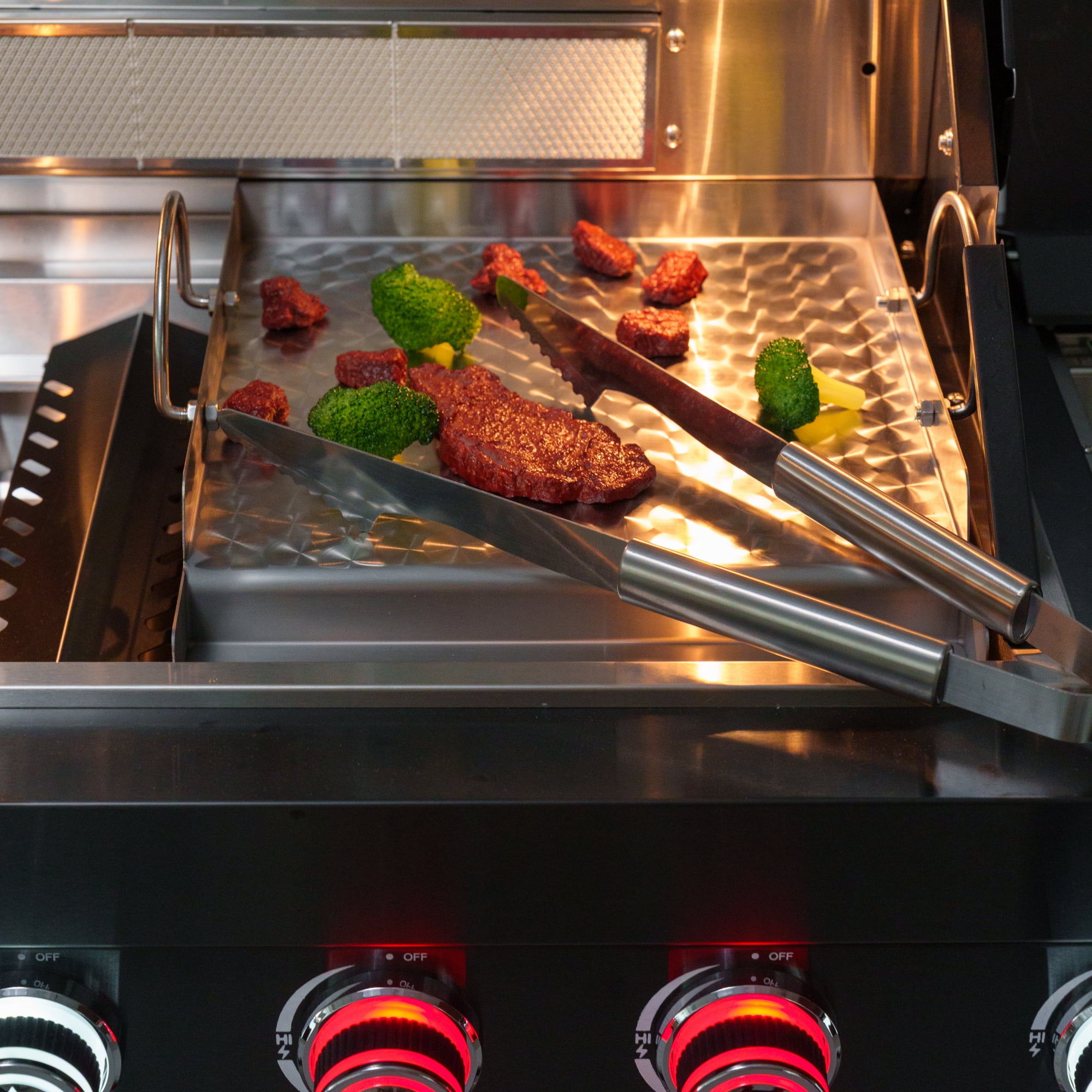 BBQ Utensils Stainless steel Griddle for Gas & Charcoal Grills ...