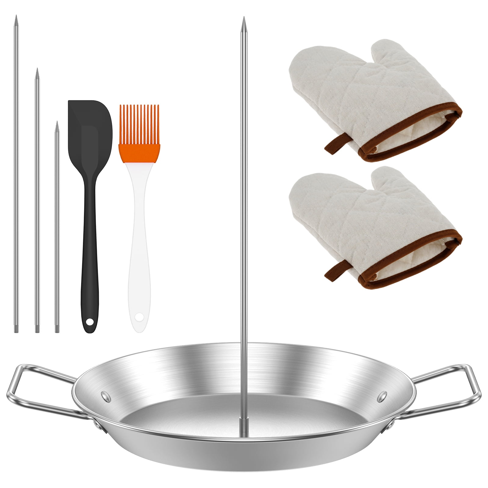 BBQ Vertical Skewer Stainless Steel Vertical Barbecue Stand with 8/10 ...