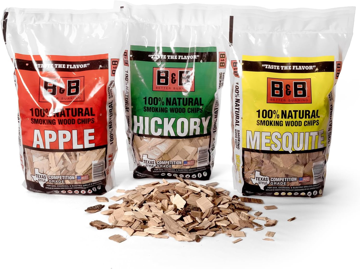 BBQ Wood Chips Variety Pack for Smoker & Grill, 3 Flavors (Apple ...