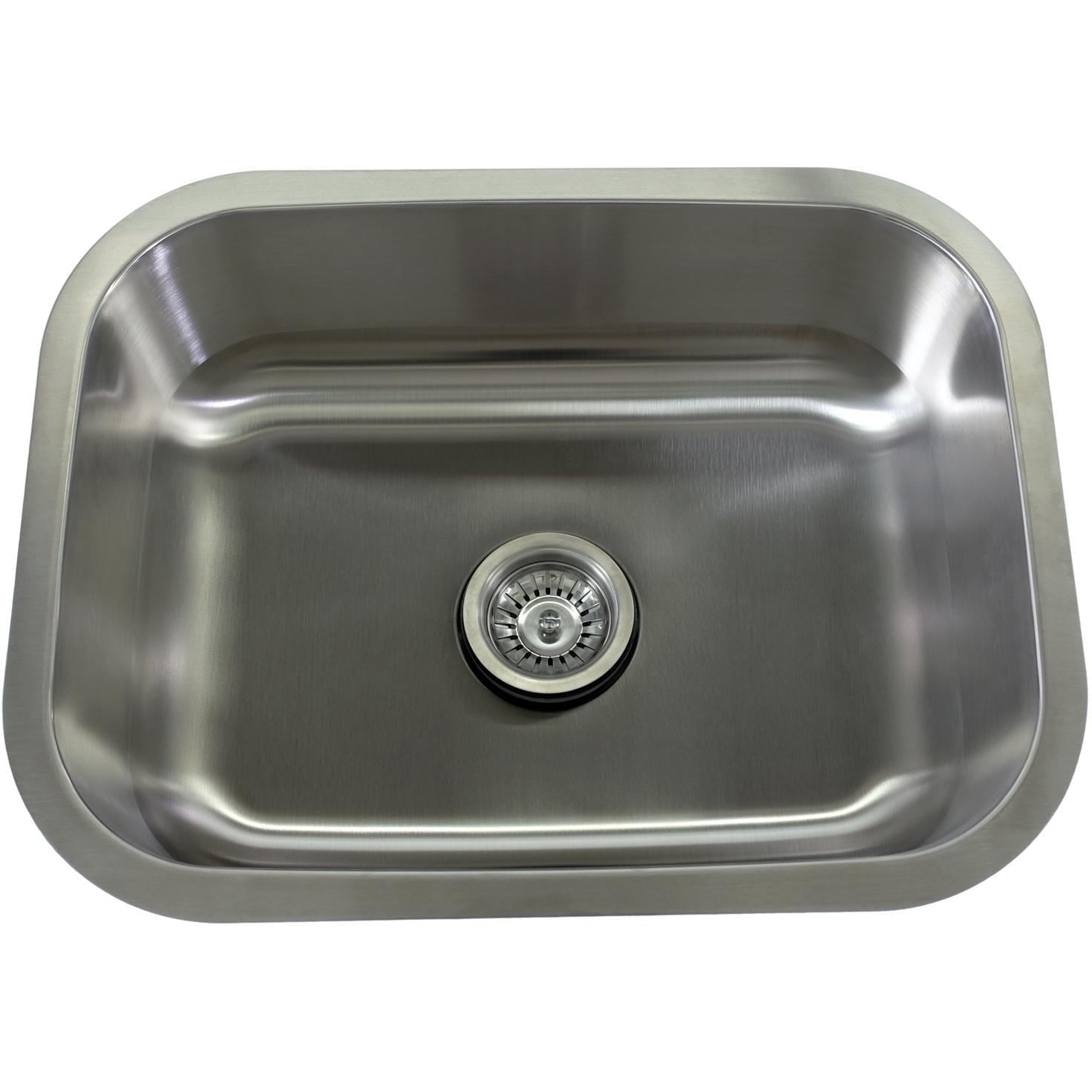 BBQGuys Signature 23 X 18 Outdoor Rated Stainless Steel Undermount Sink W/ Sink Strainer - BBQ ...