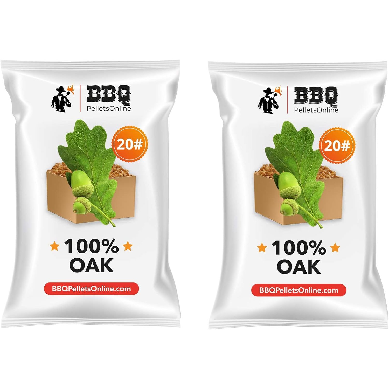 BBQPelletsOnline 100% Oak All Natural Amish-Made BBQ Pellets - 40 ...