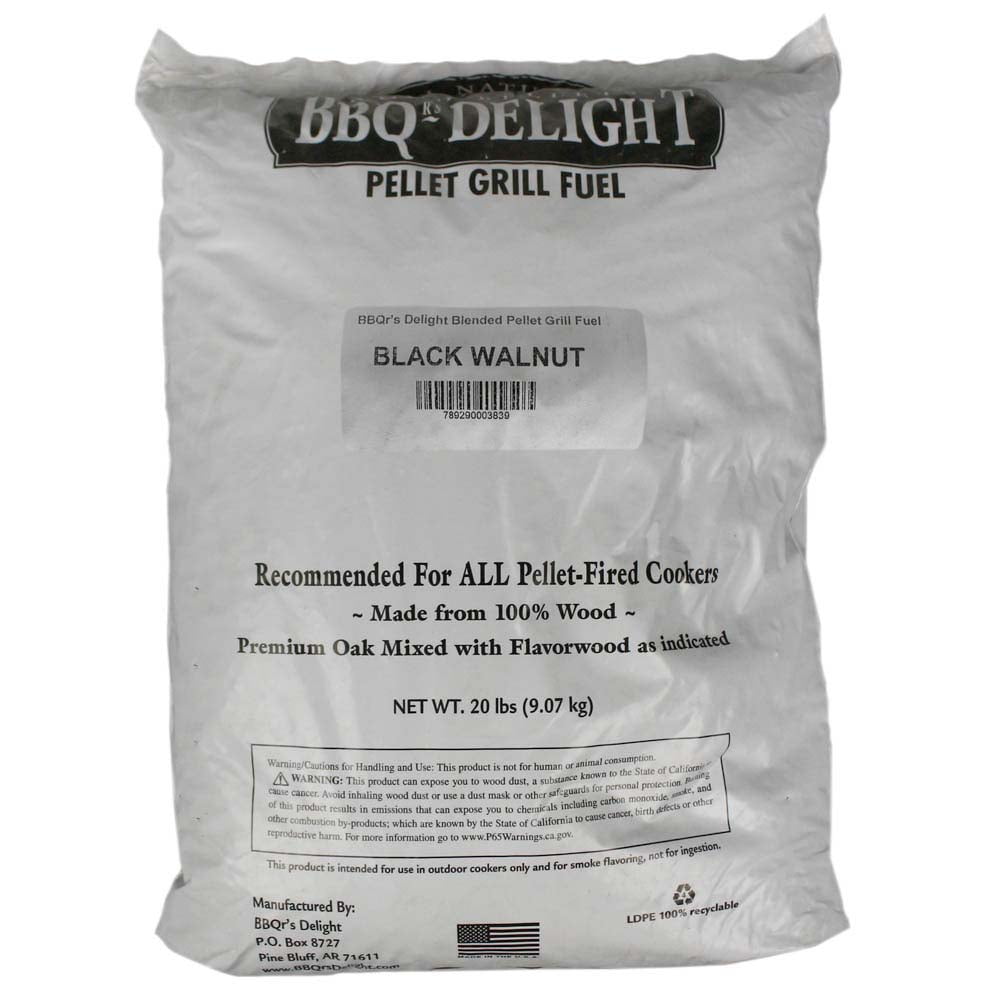 BBQR's Delight Black Walnut Cooking Pellets 20lb All Natural Robust ...