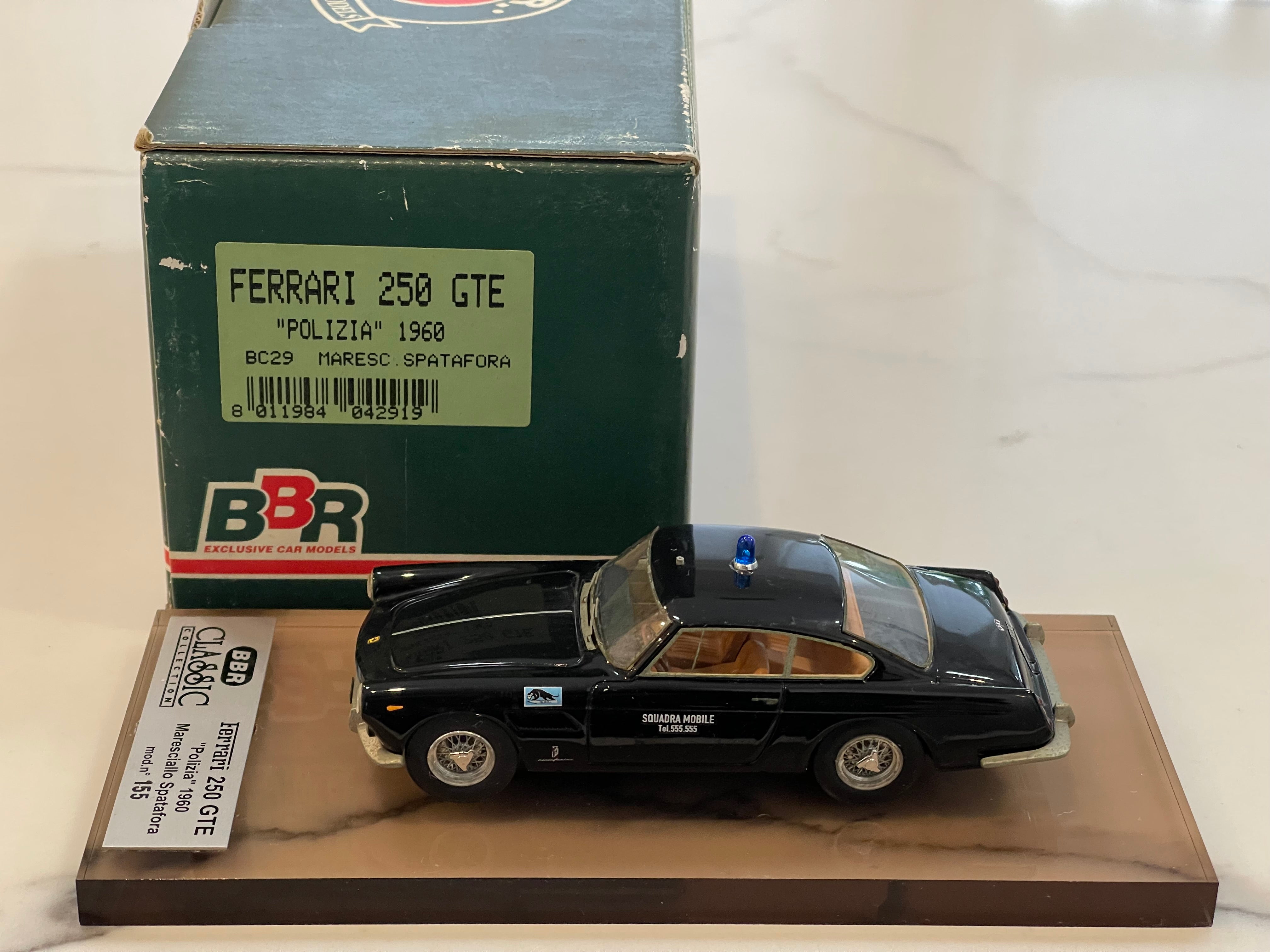 BBR 1/43 Ferrari 250 GTE Polizia Maresciallo Spatafora 1960 Blue BC29 ...